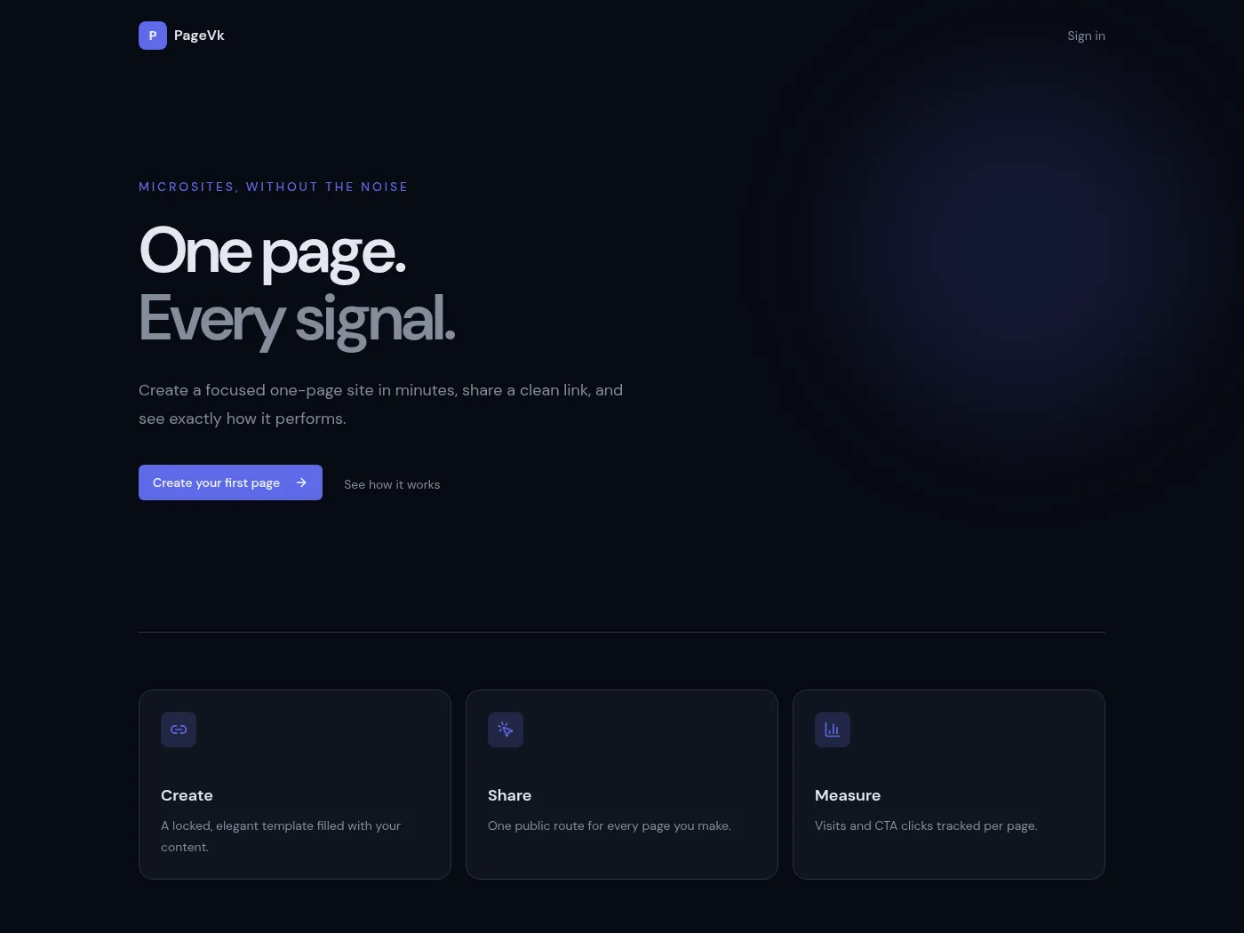 PageVk Microsite Builder