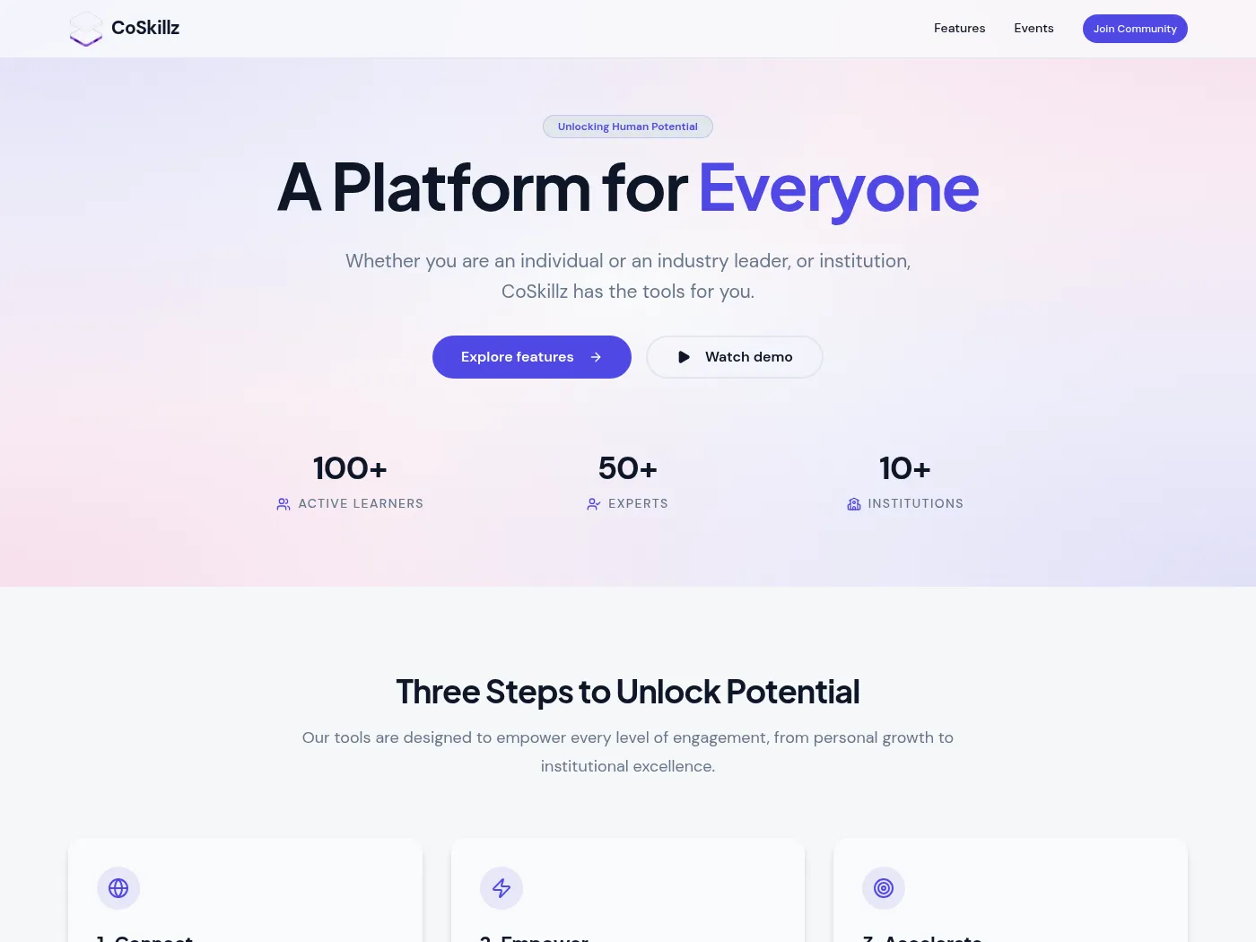 CoSkillz Landing Page