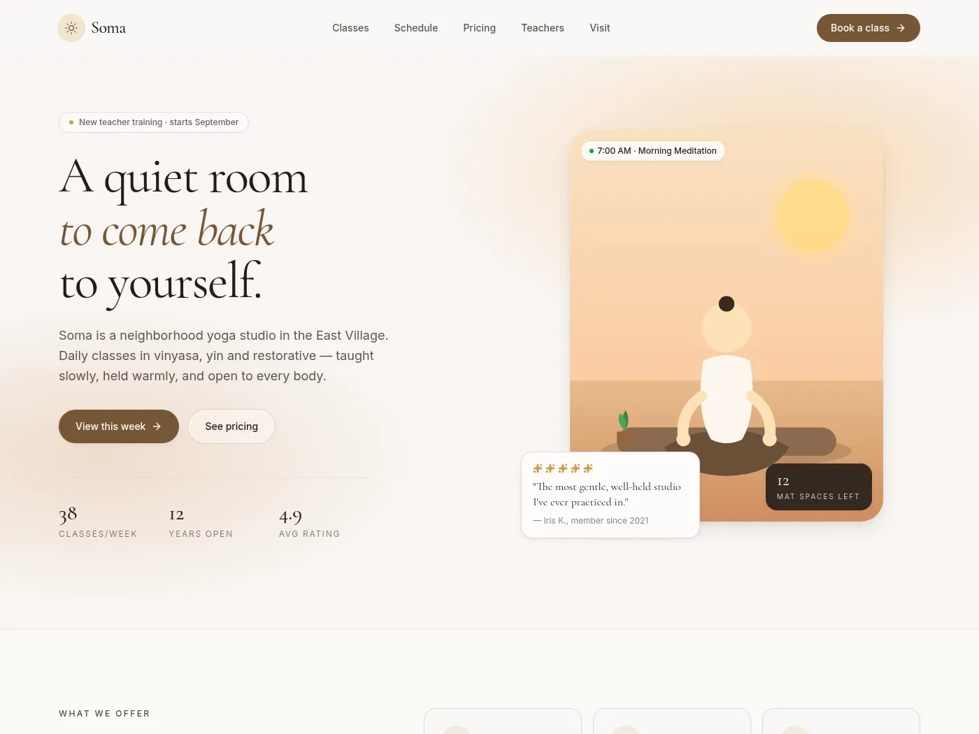 Yoga Studio Landing