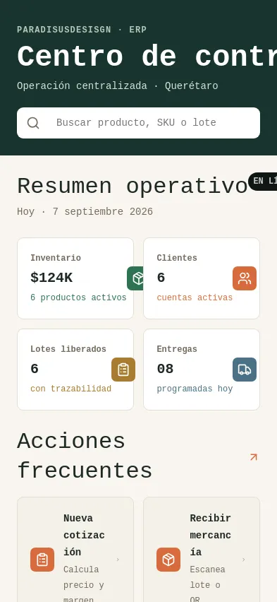 Quimic ERP Móvil