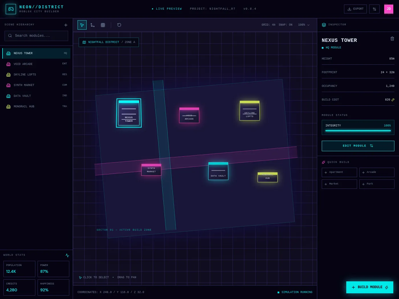 Cyberpunk City Builder