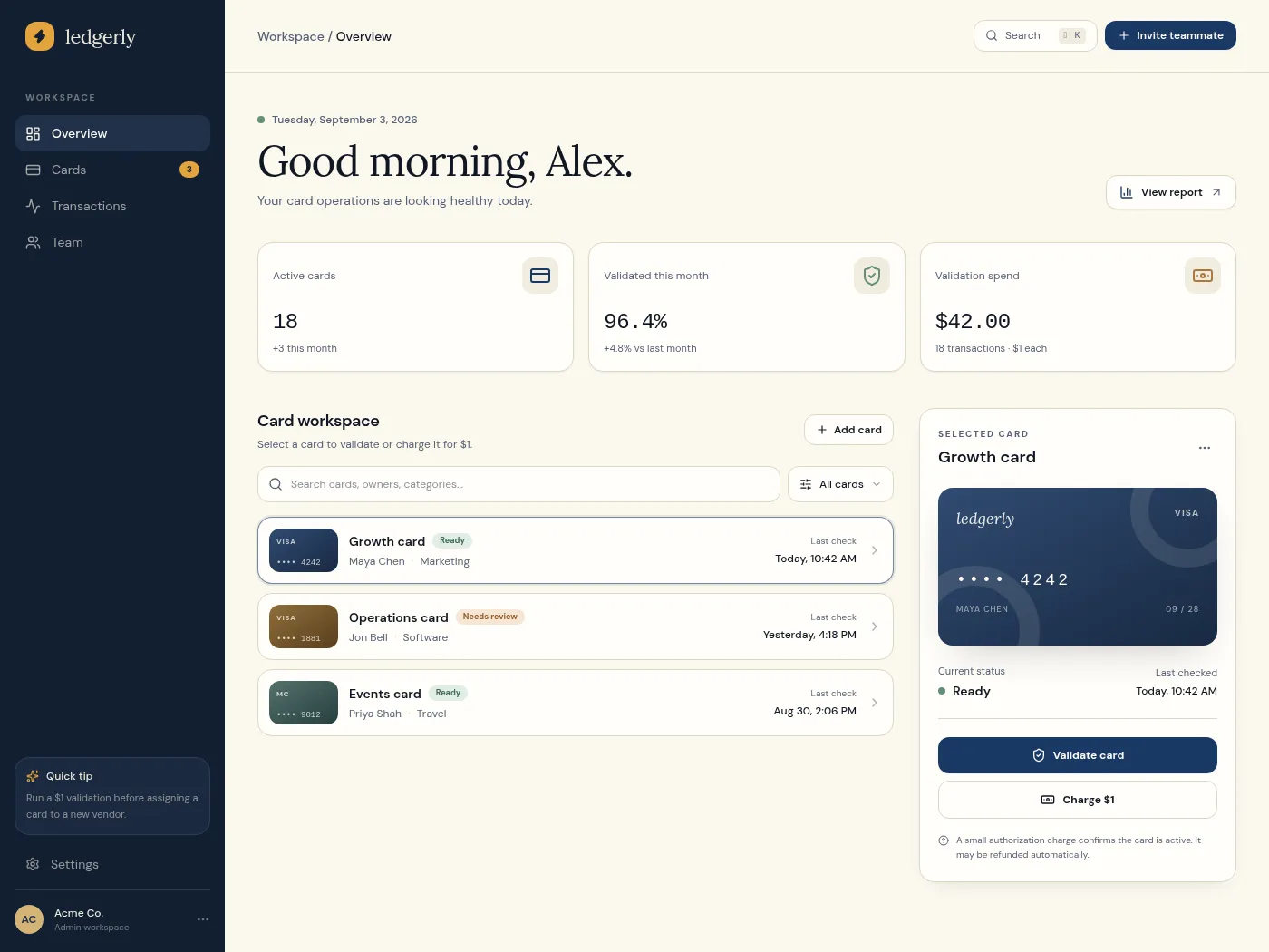 Stripe Card Manager