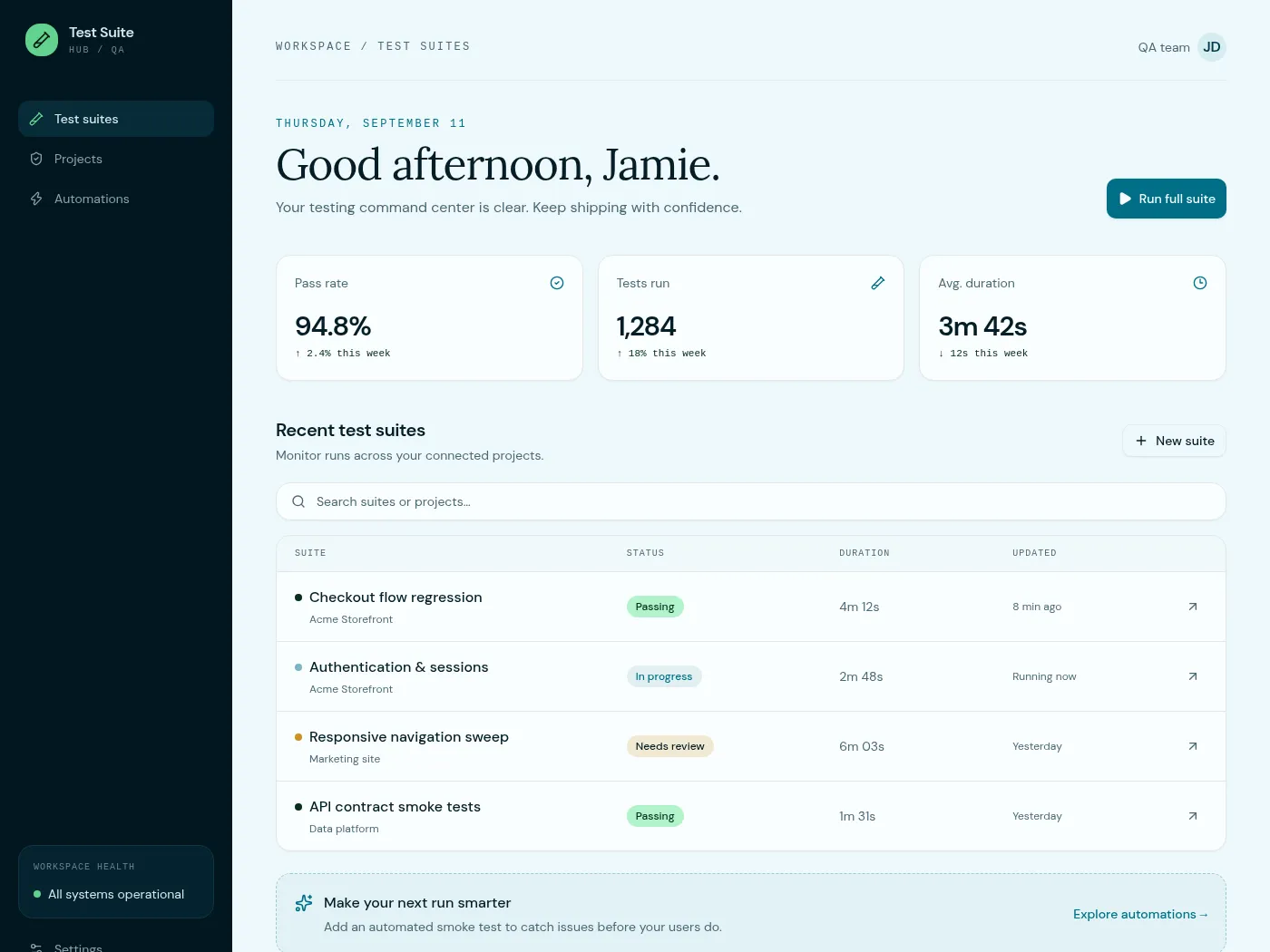 Test Suite Hub