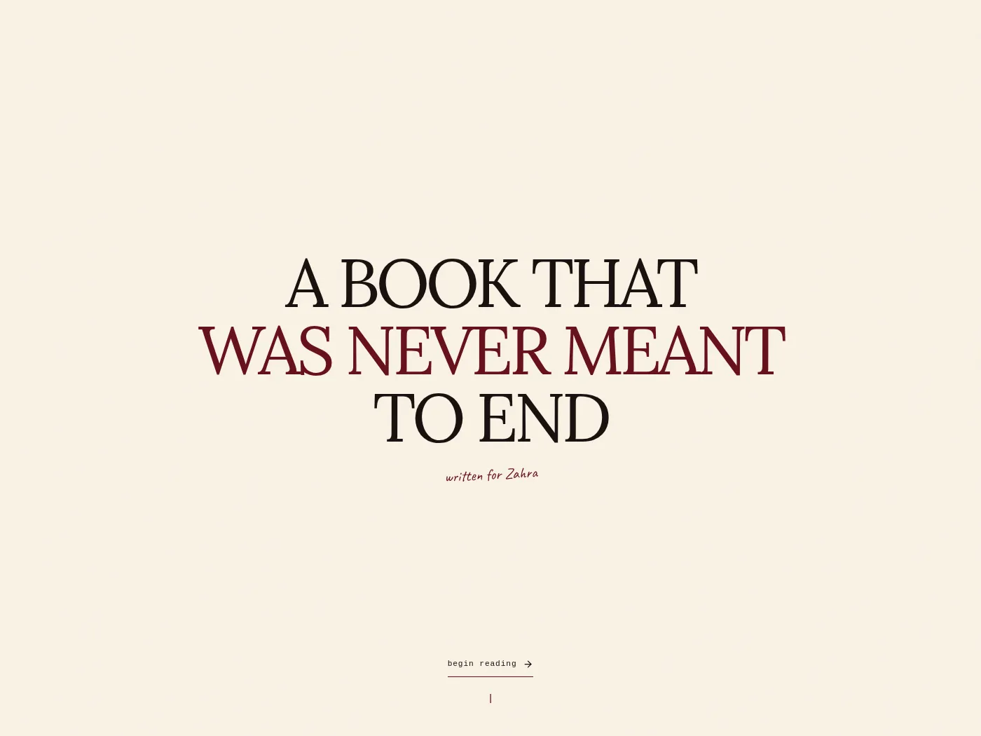 A Book That Was Never Meant to End