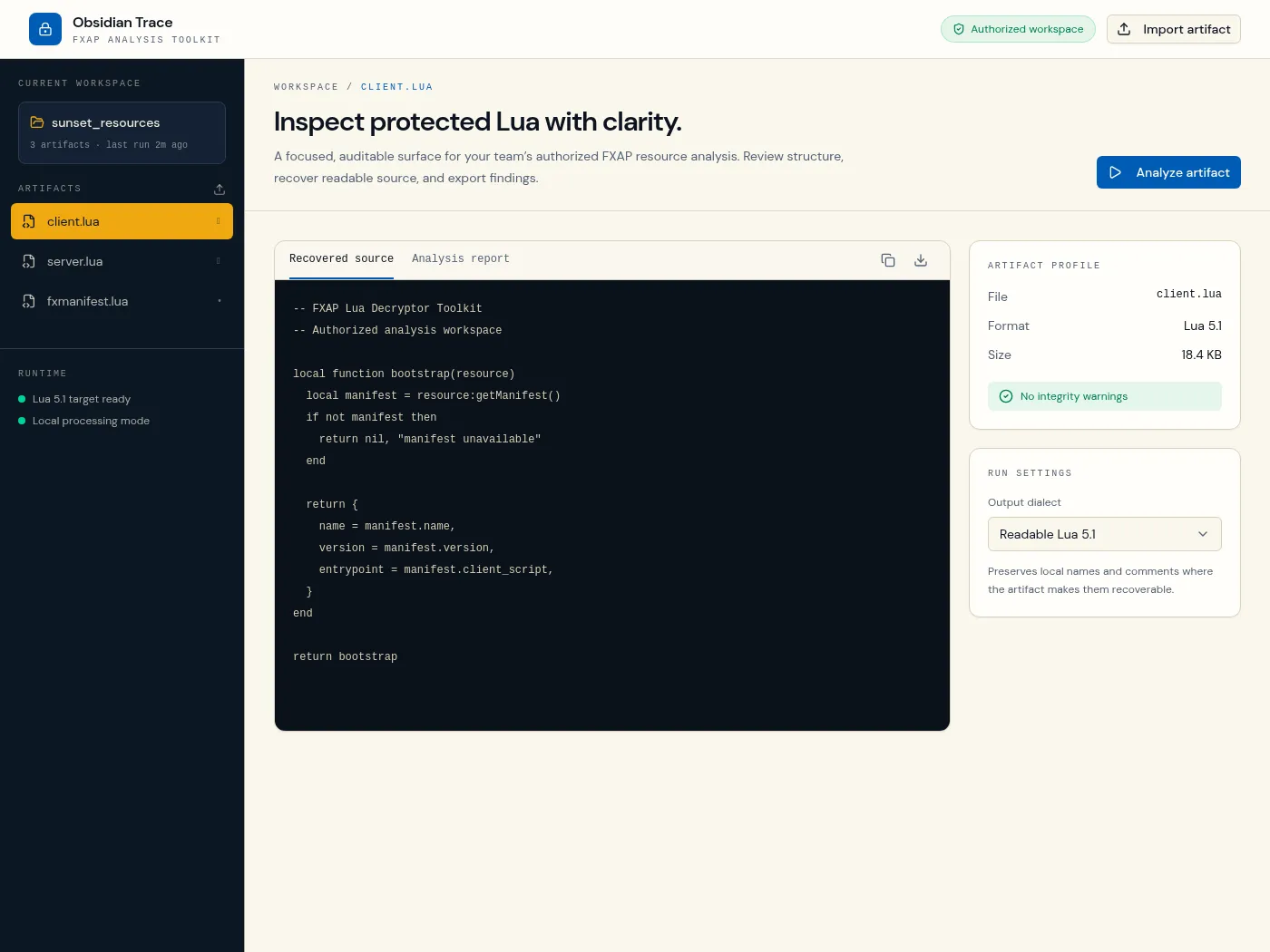 FXAP Lua Decryptor Toolkit