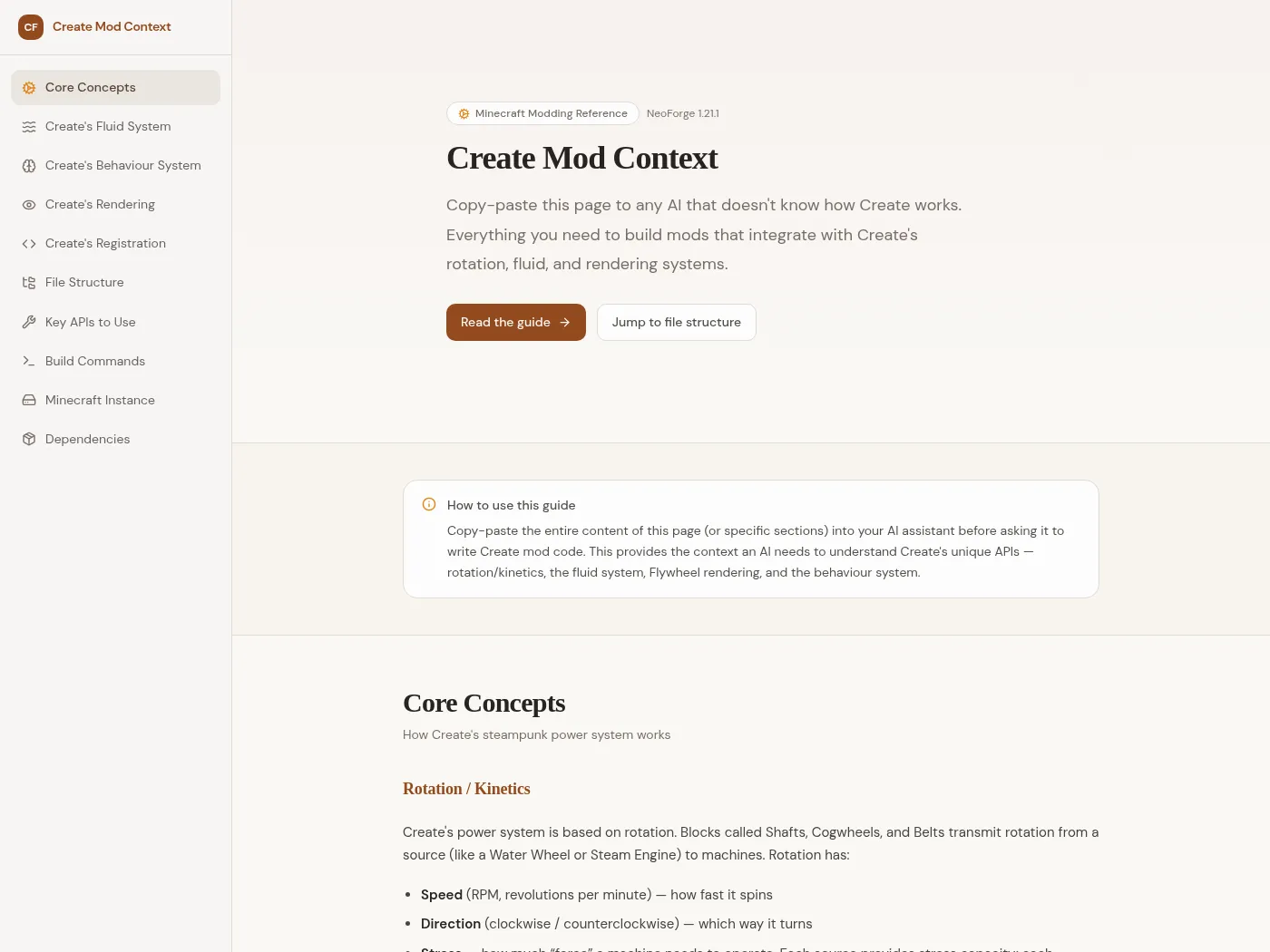 Create Mod Context Guide