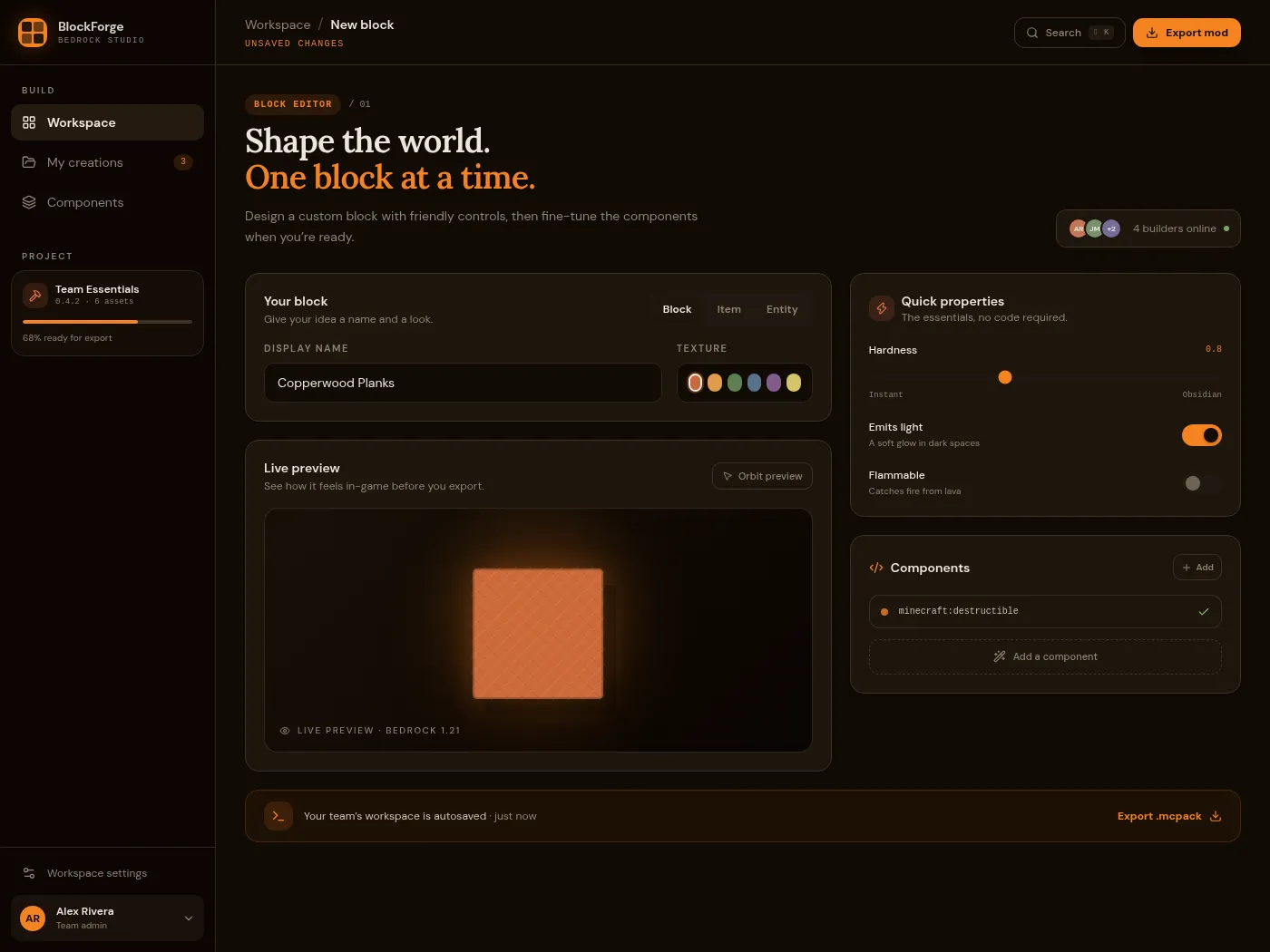 BlockForge Mod Creator