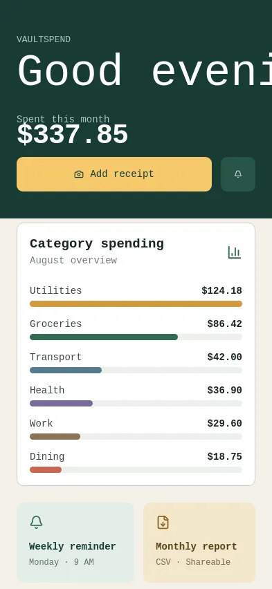 Secure Receipt Tracker