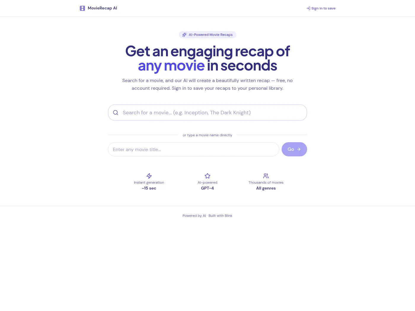MovieRecap AI Hub