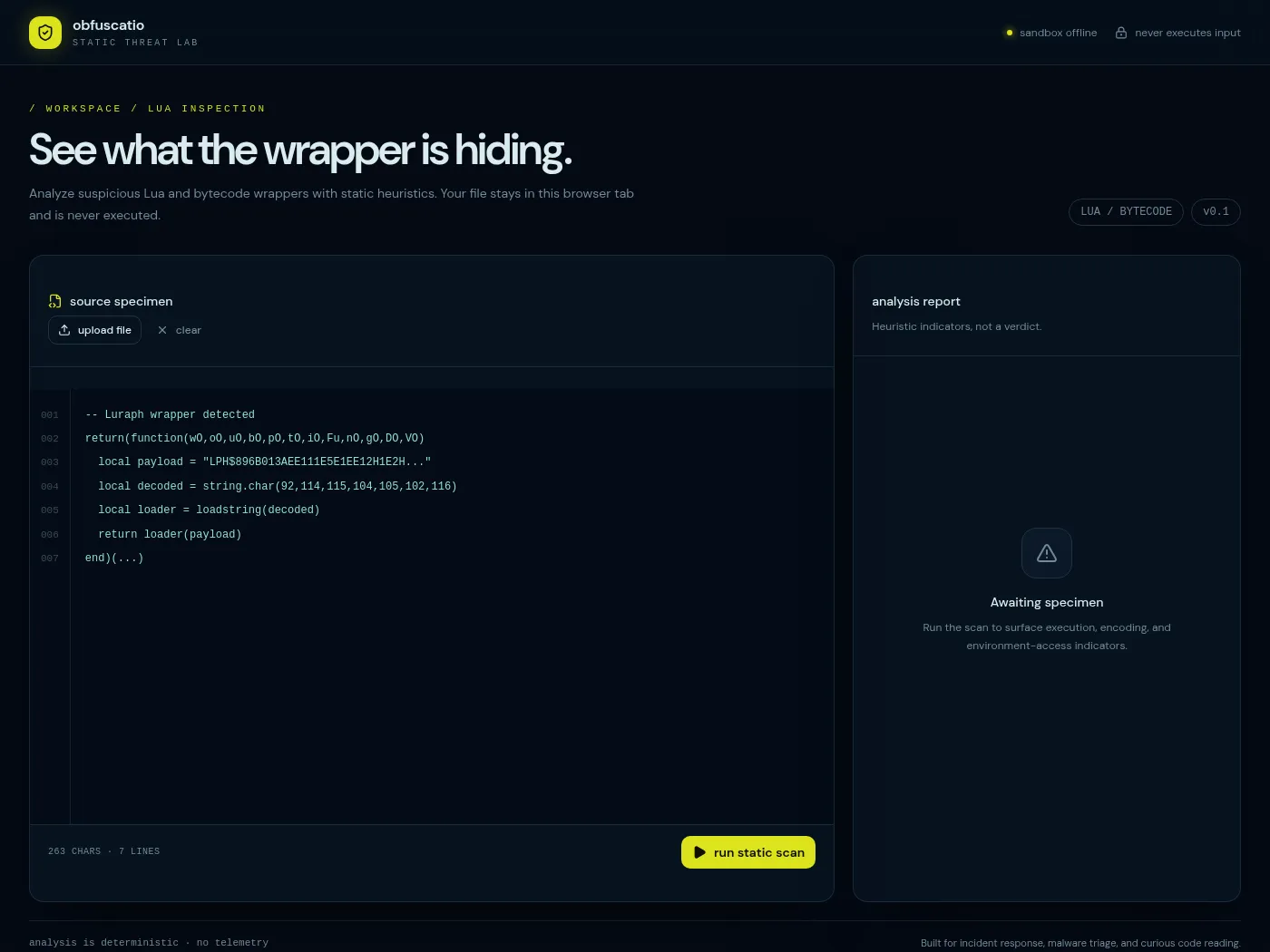 Obfuscated Code Analyzer
