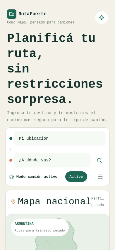 TruckRoute Argentina Map