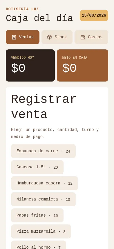 Rotisería Luz Ventas App