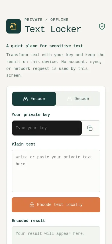 Offline Text Locker