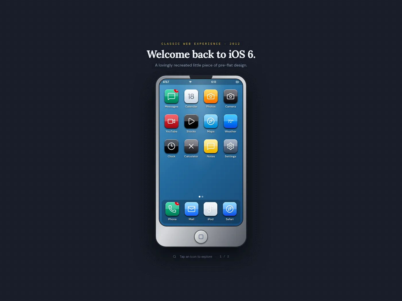 Classic iOS 6 Web Experience