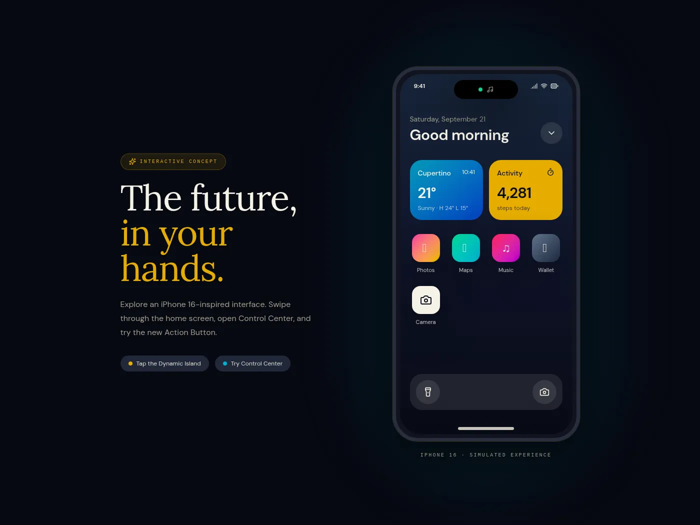 iPhone 16 UX Simulator