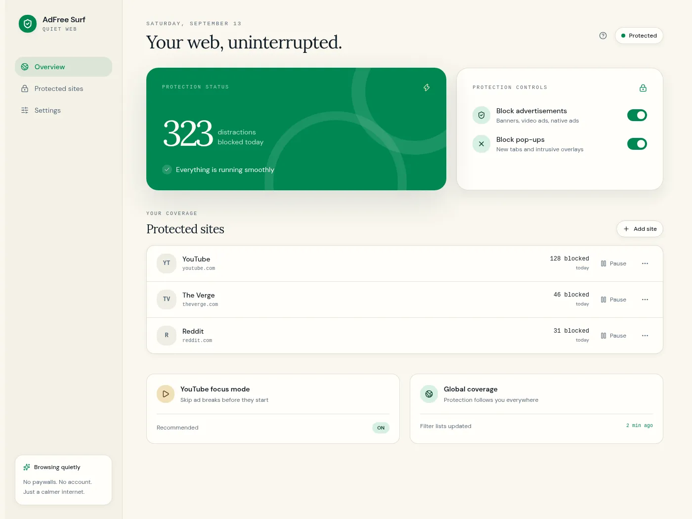 AdFree Surf Extension