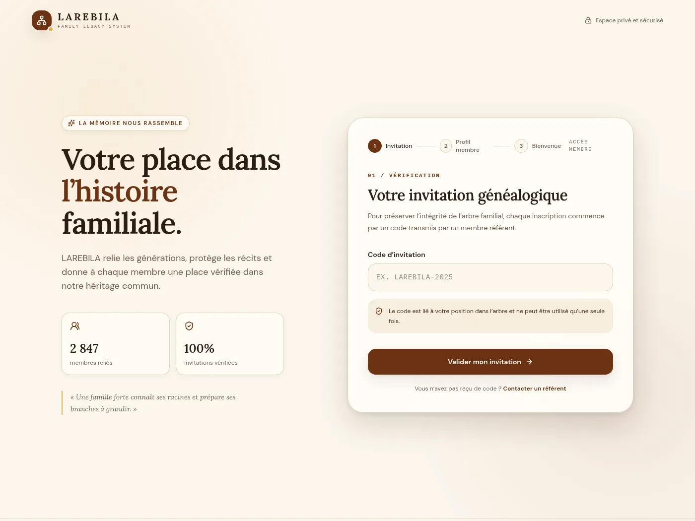 LAREBILA Genealogy Invite App