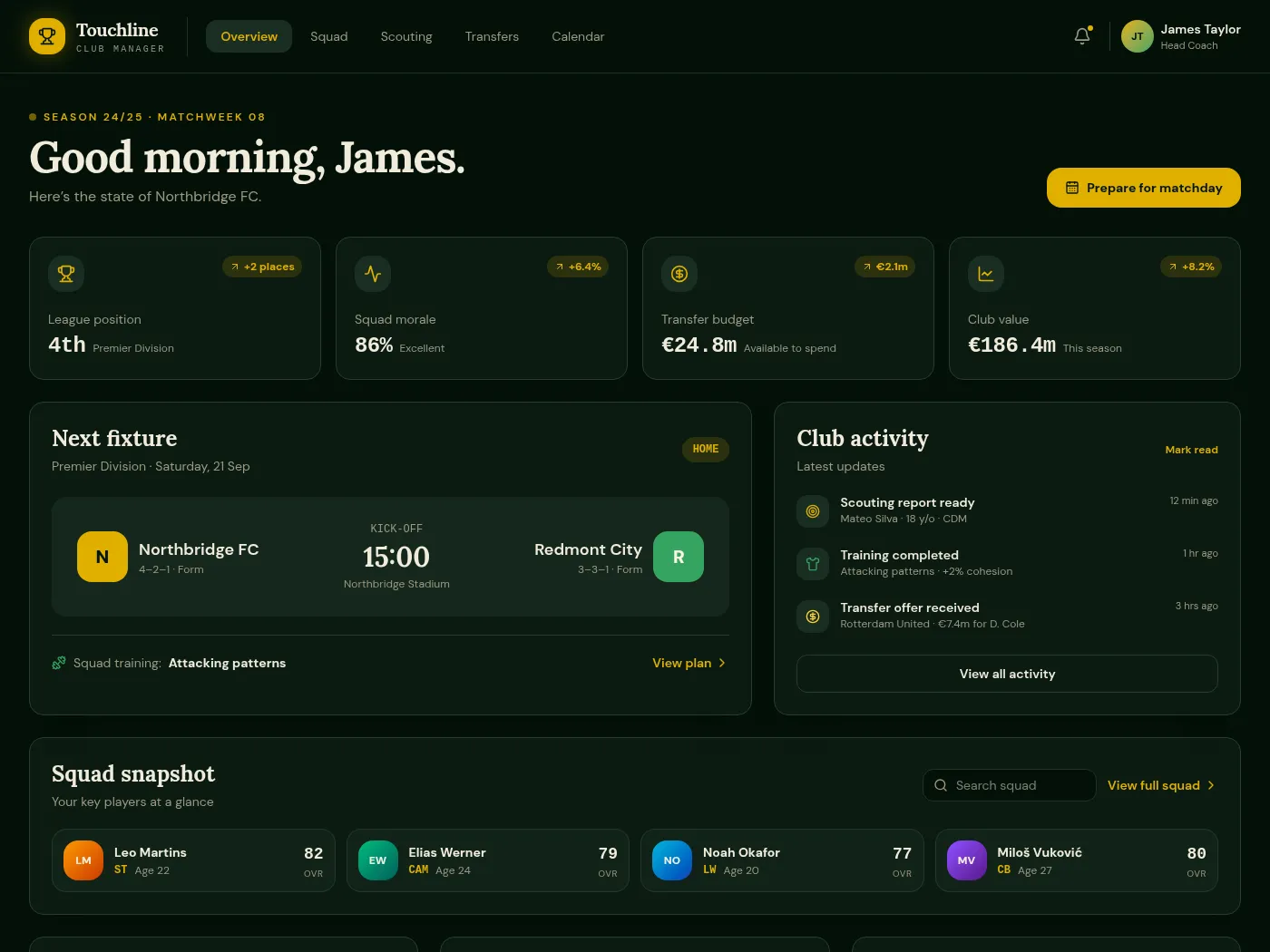 Club Manager Simulator
