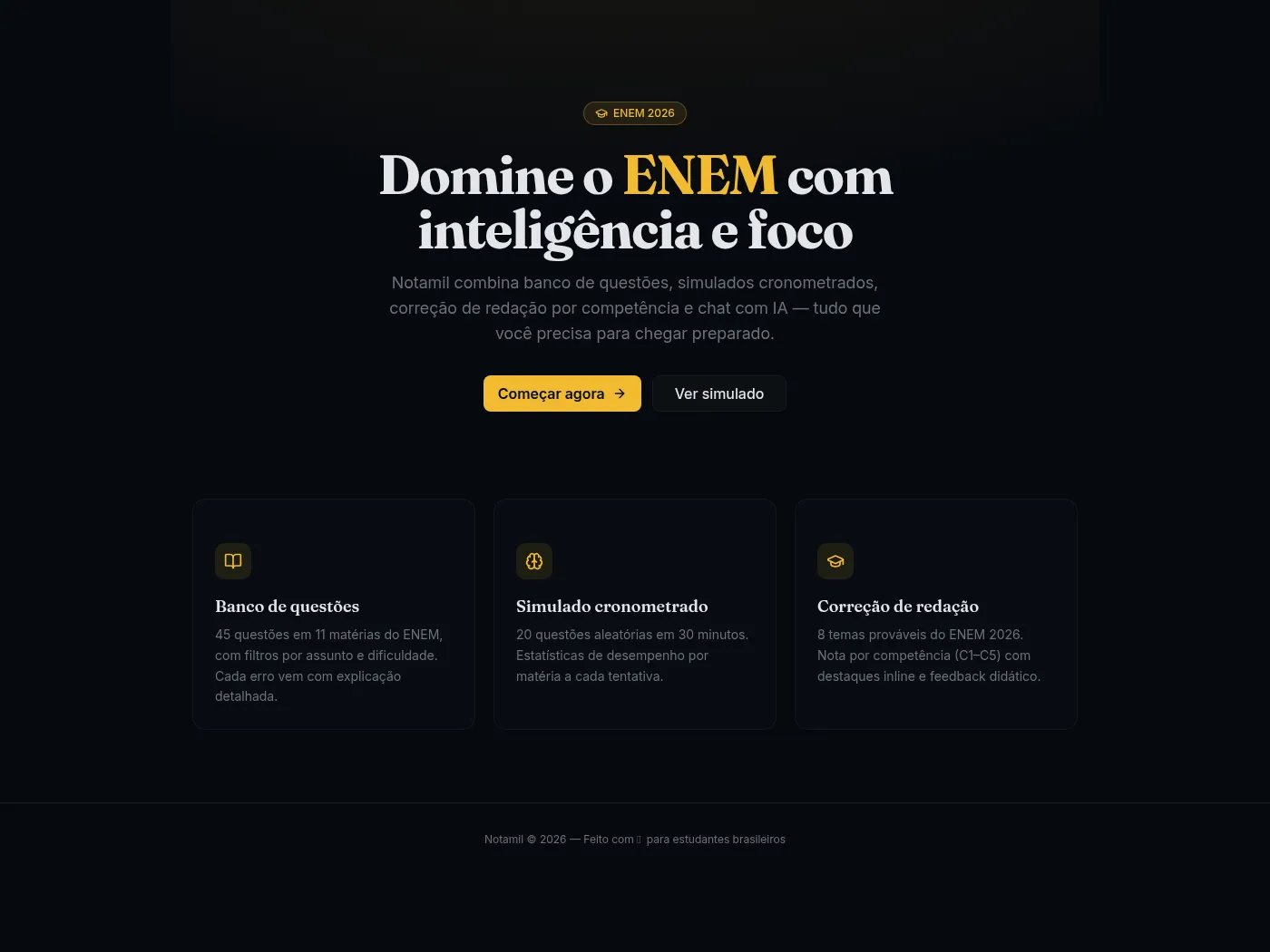 Notamil ENEM Study SaaS