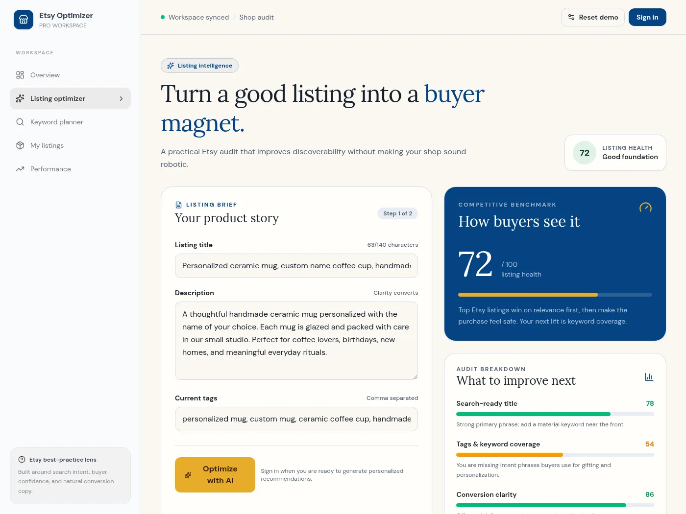 Etsy Optimizer Pro