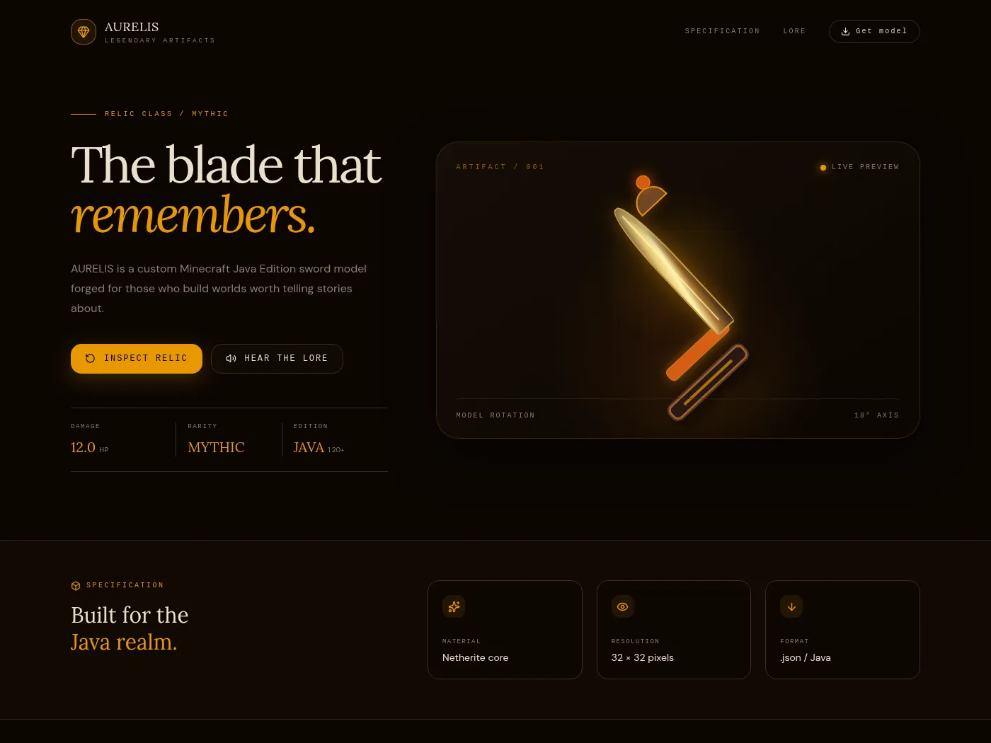 Legendary Sword Model
