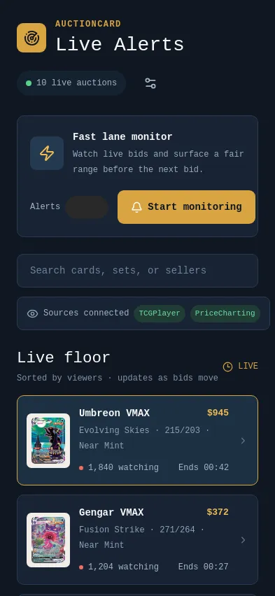 AuctionCard Live Alerts