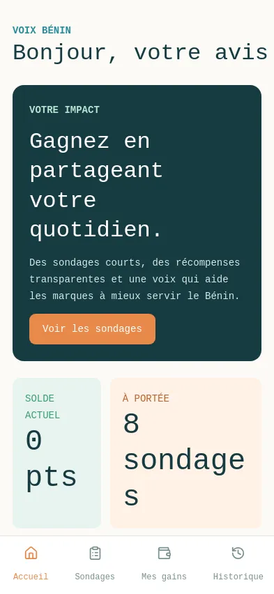Sondage Bénin Mobile