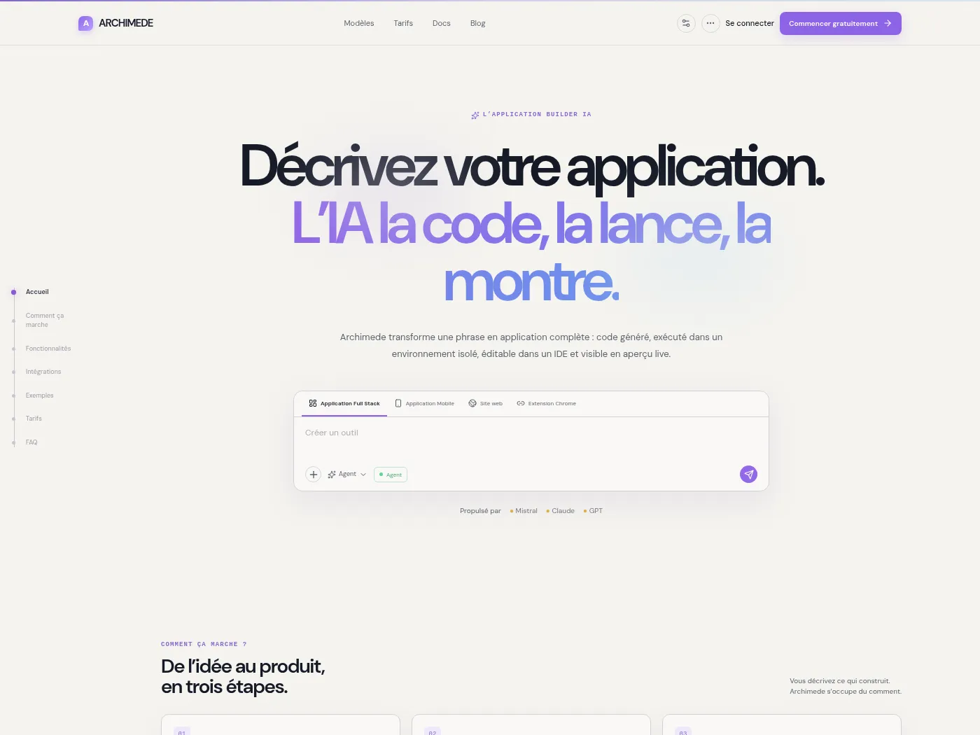 Archimede AI Landing Page