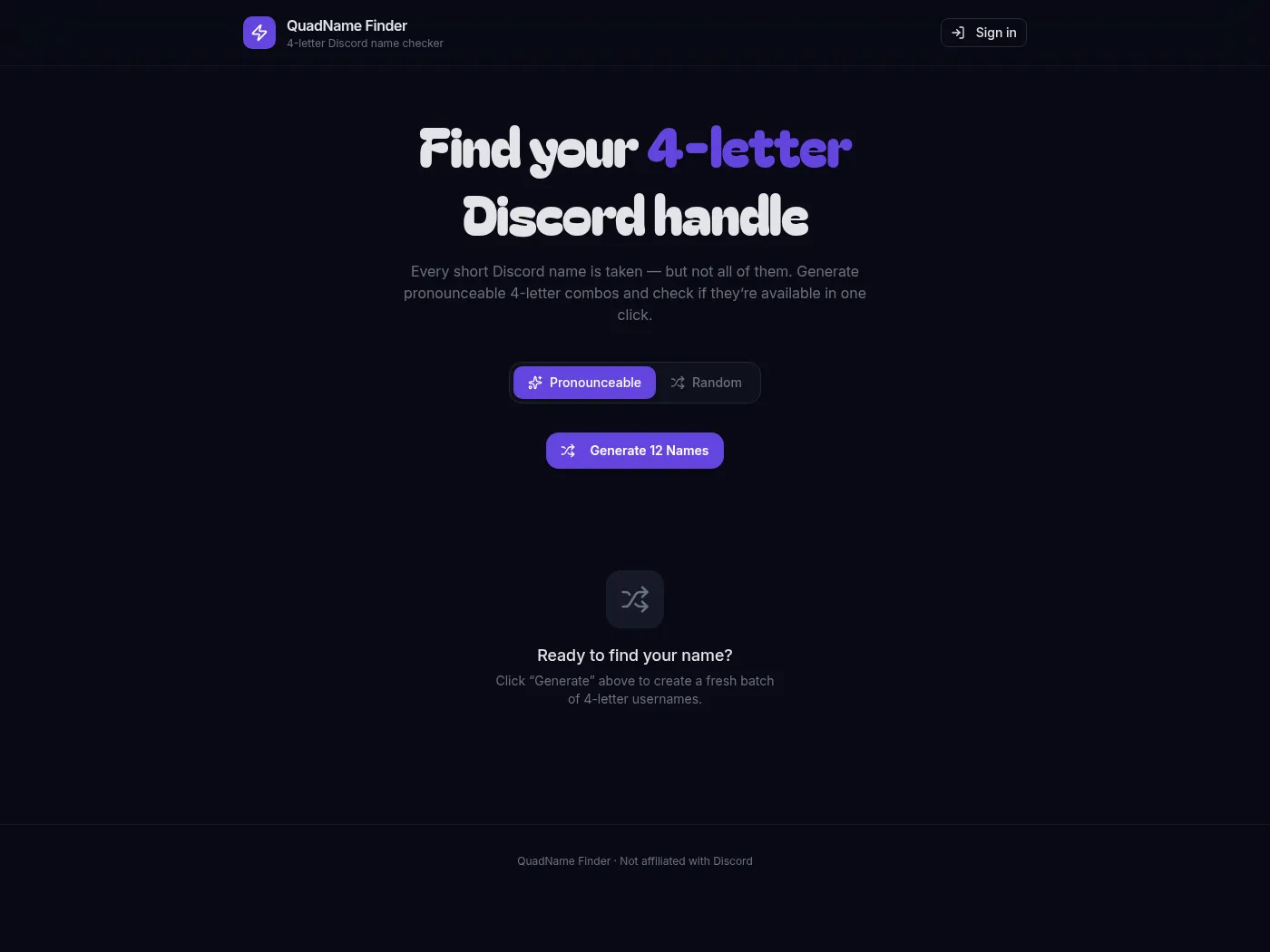 QuadName Finder
