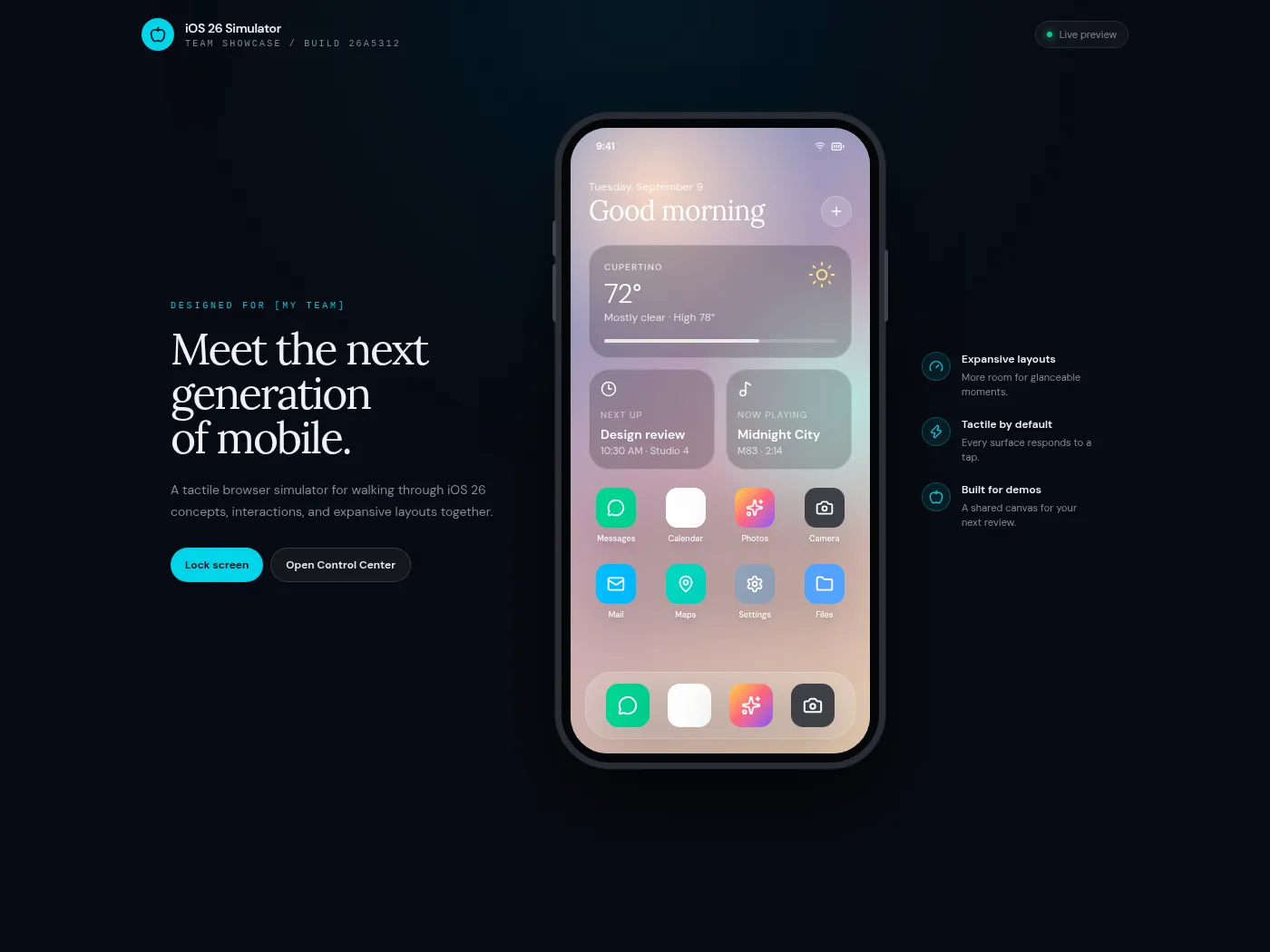 iOS 26 Web Simulator