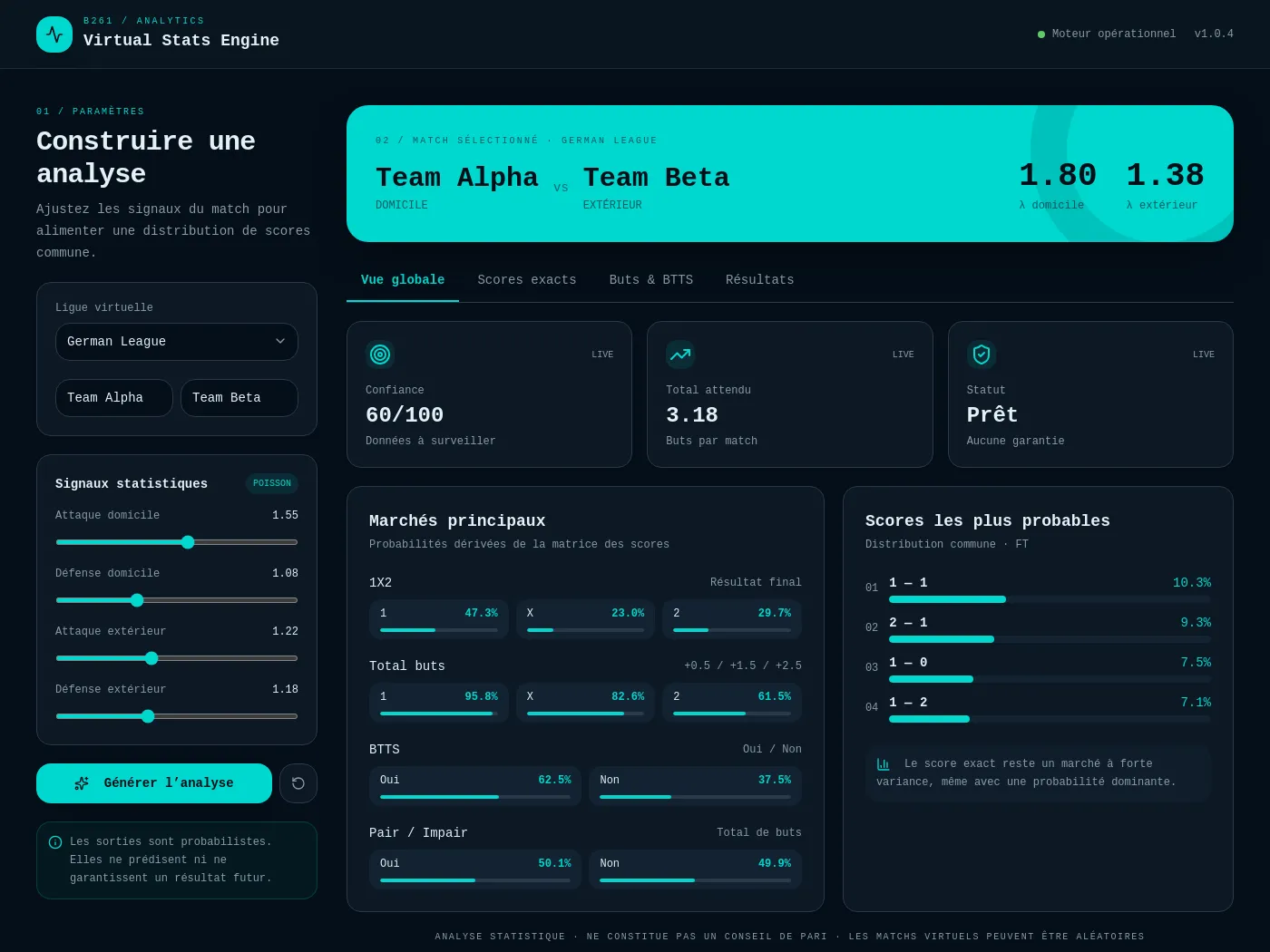 Virtual Match Stats Engine