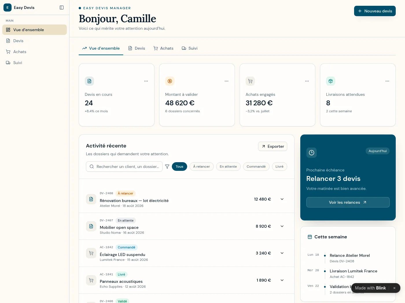Easy Devis Manager