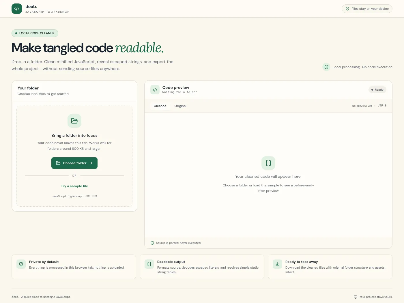 Deobfuscate Large Codebase