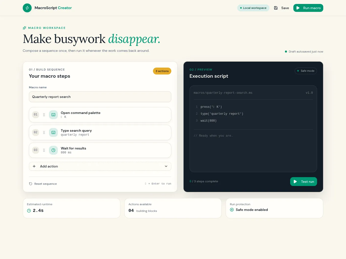 MacroScript Creator