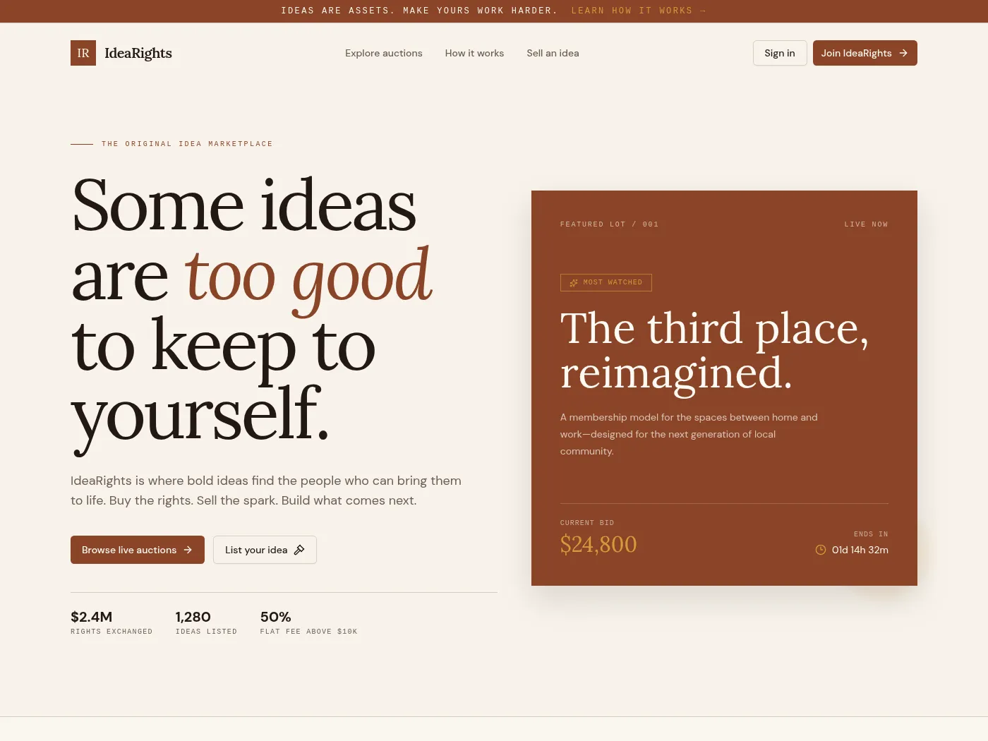 IdeaRights Marketplace