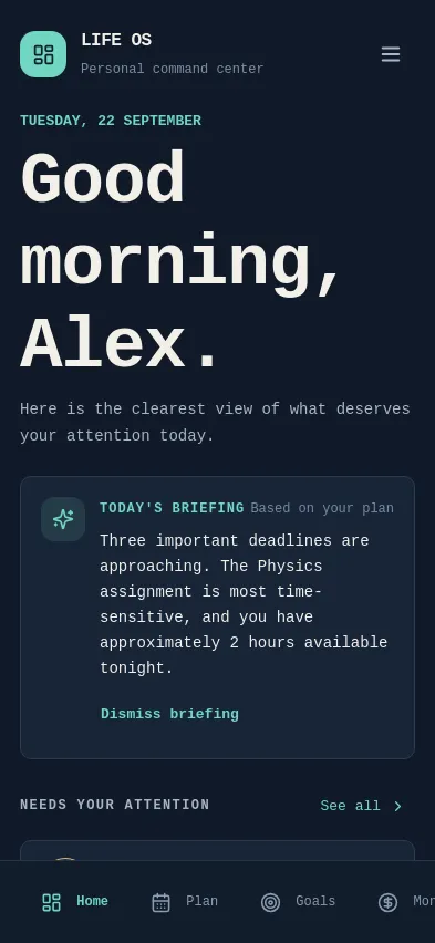 LIFE OS: Personal Command Center