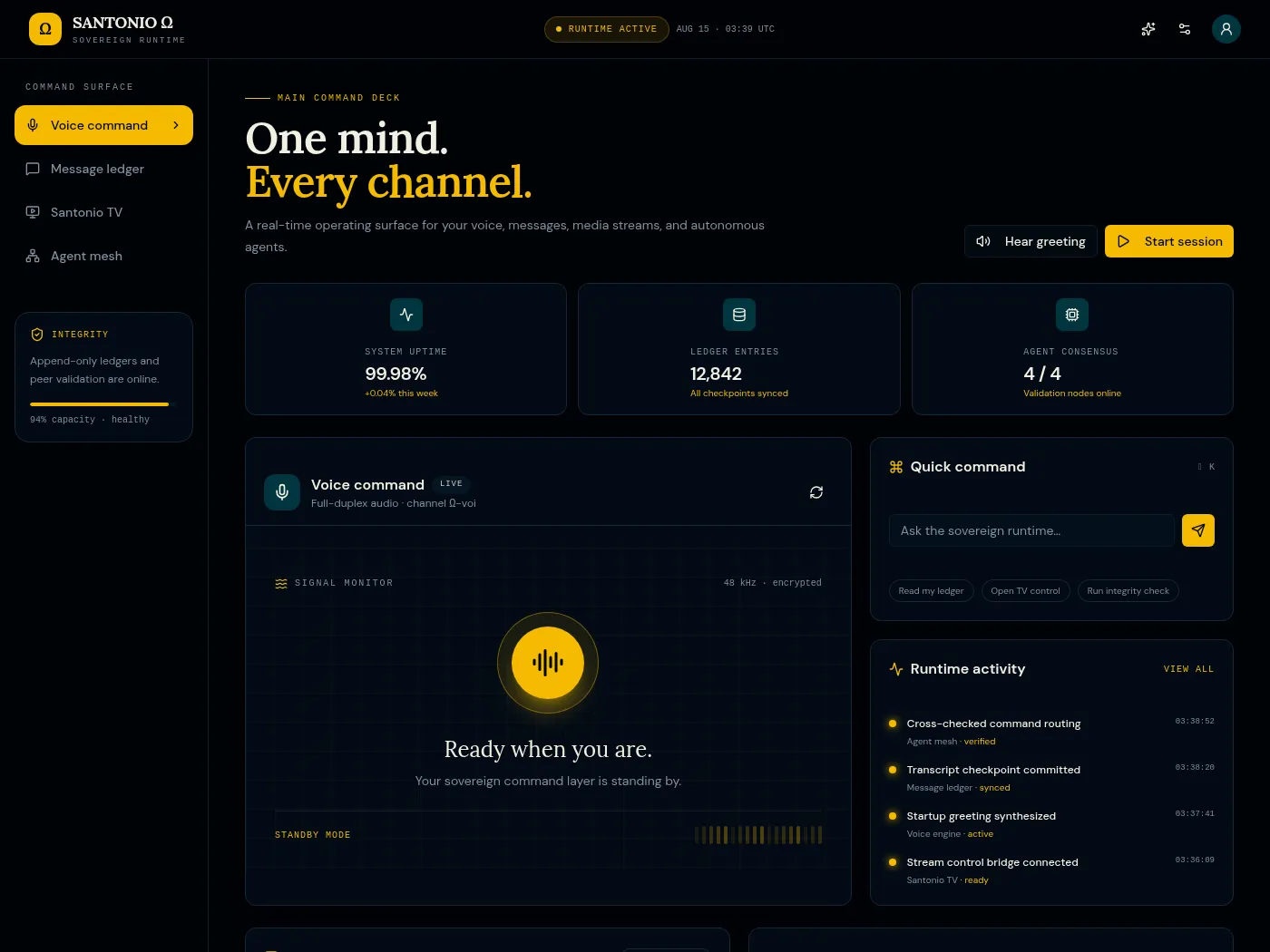 SANTONIO Ω Assistant Hub