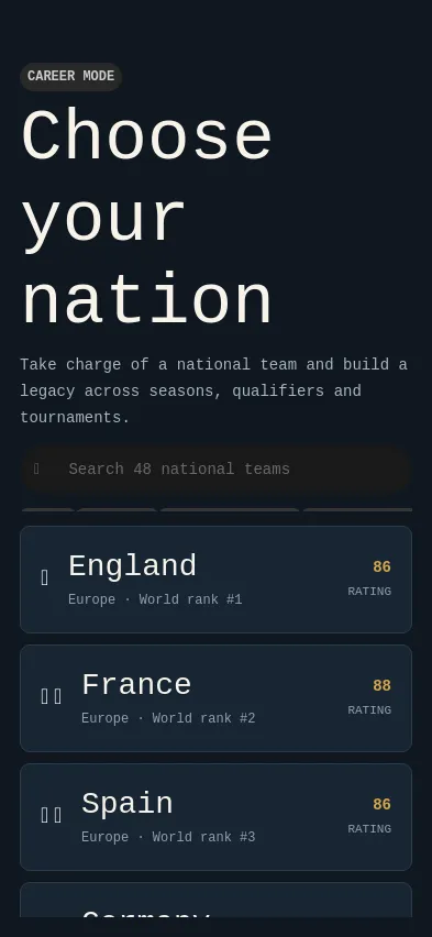 World Team Manager Mobile