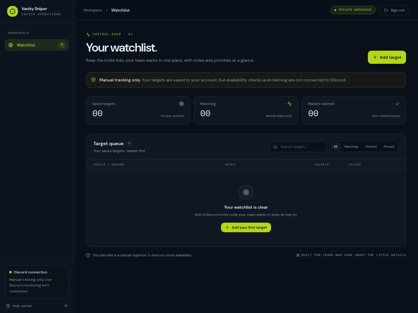 Vanity URL Sniper