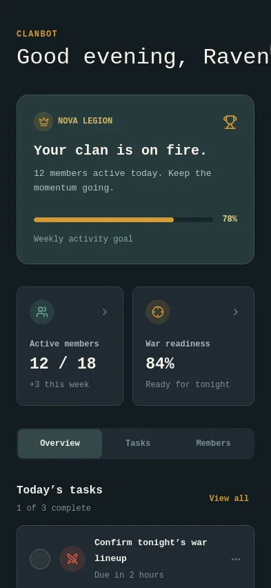 ClanBot Mobile Organizer