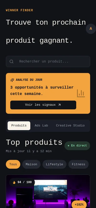 Produit Winner Finder