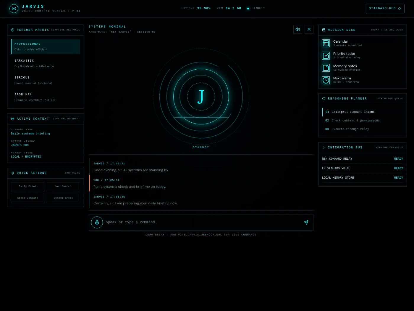 JARVIS Voice HUD