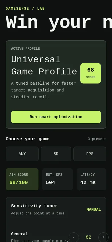 GameSense Optimizer