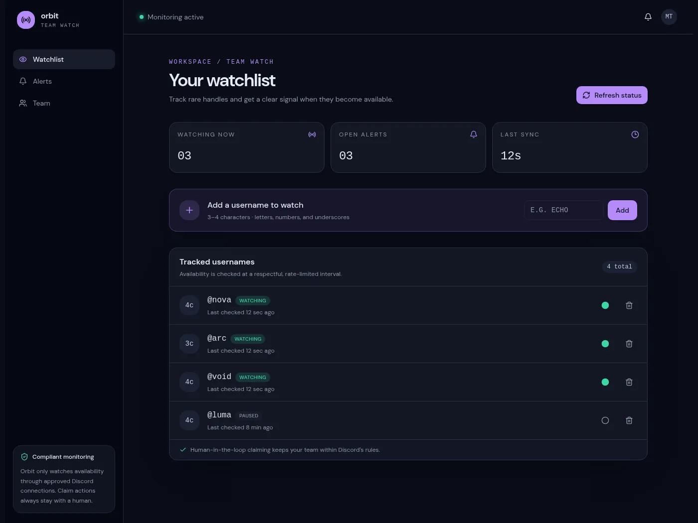 Discord Username Sniper
