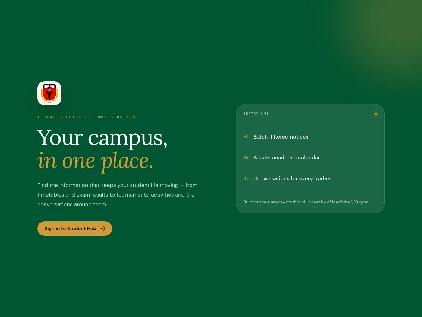 UM1 Student Hub