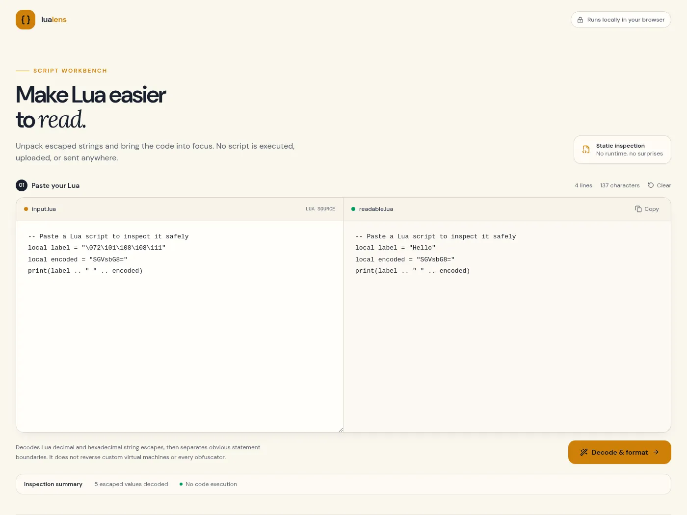 Lua Obfuscation Decoder