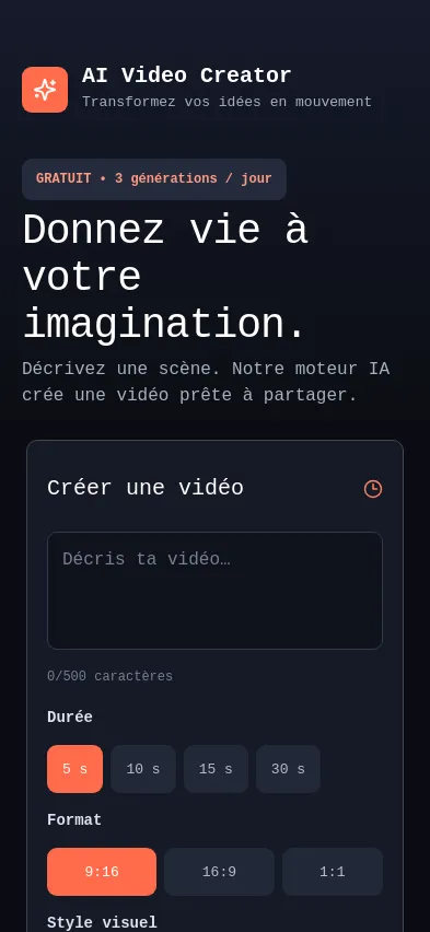 AI Video Creator Mobile