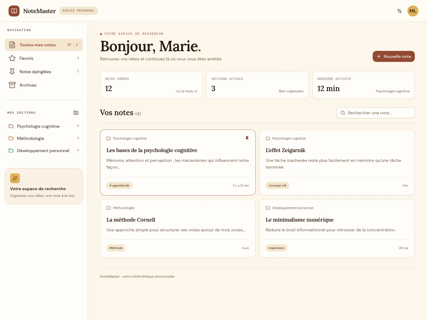 NoteMaster Web Organizer