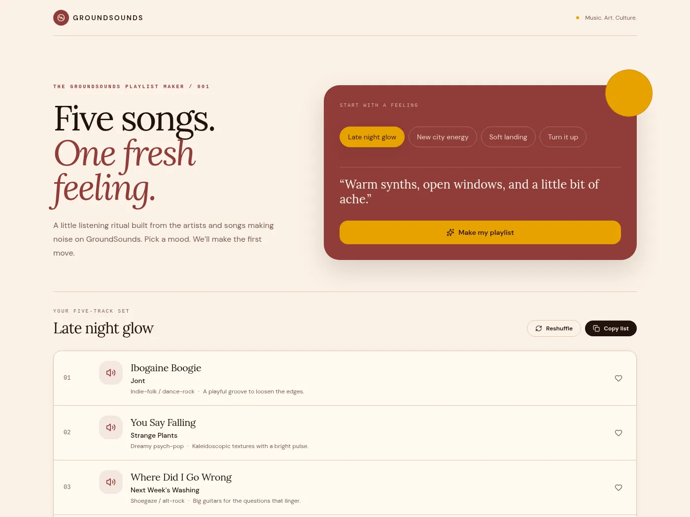 GroundSounds Playlist Maker