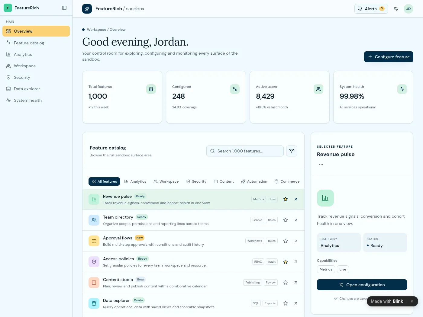 FeatureRich Admin Panel